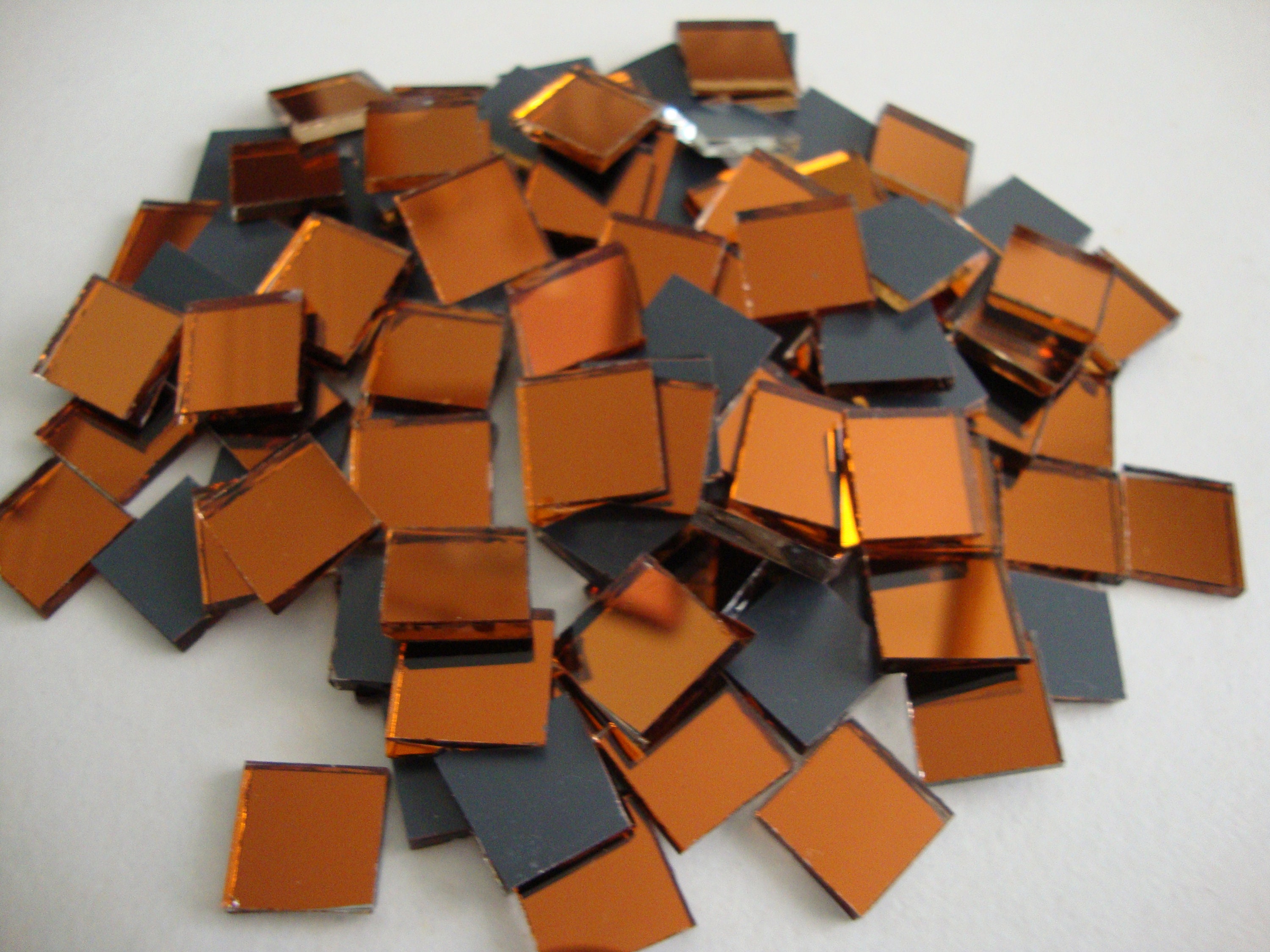 300 Pcs Mosaic Burnt Orange Mirror Glass Tiles for Art & - Etsy