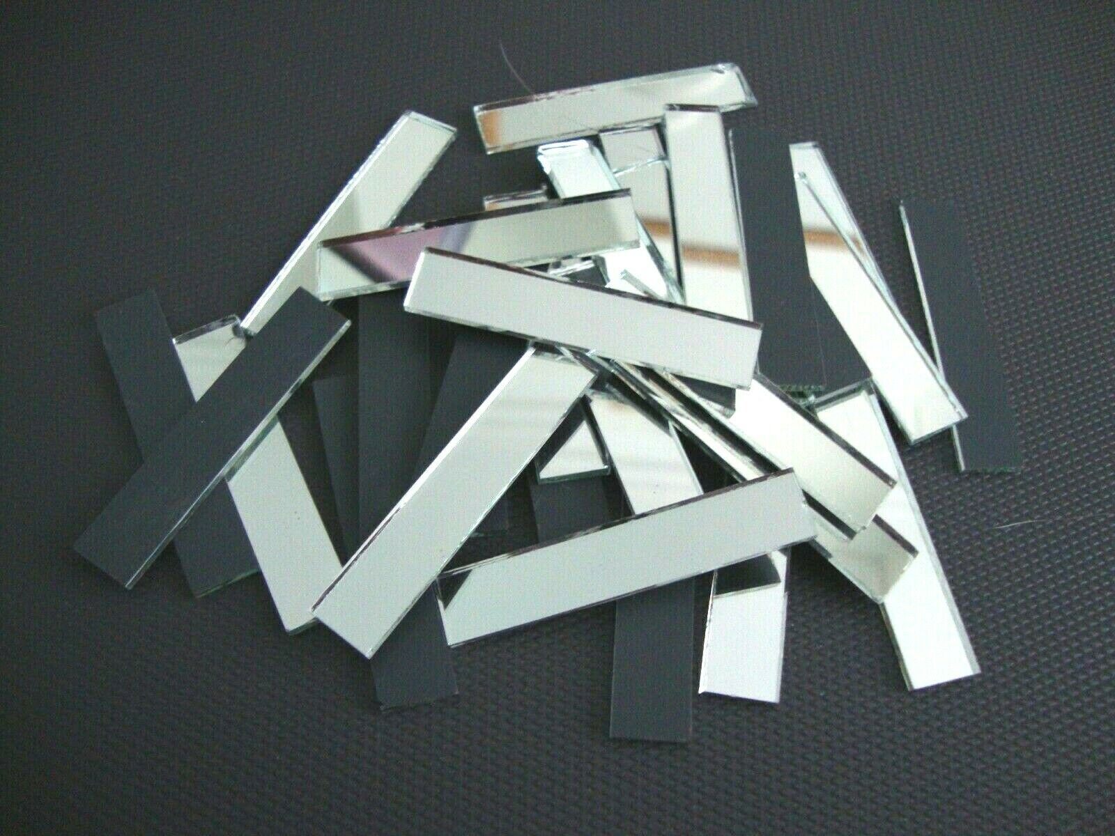 50 Strips, Mosaic Silver Mirror Tiles approx 1 X 5 Cm 2 Mm Thick. - Etsy