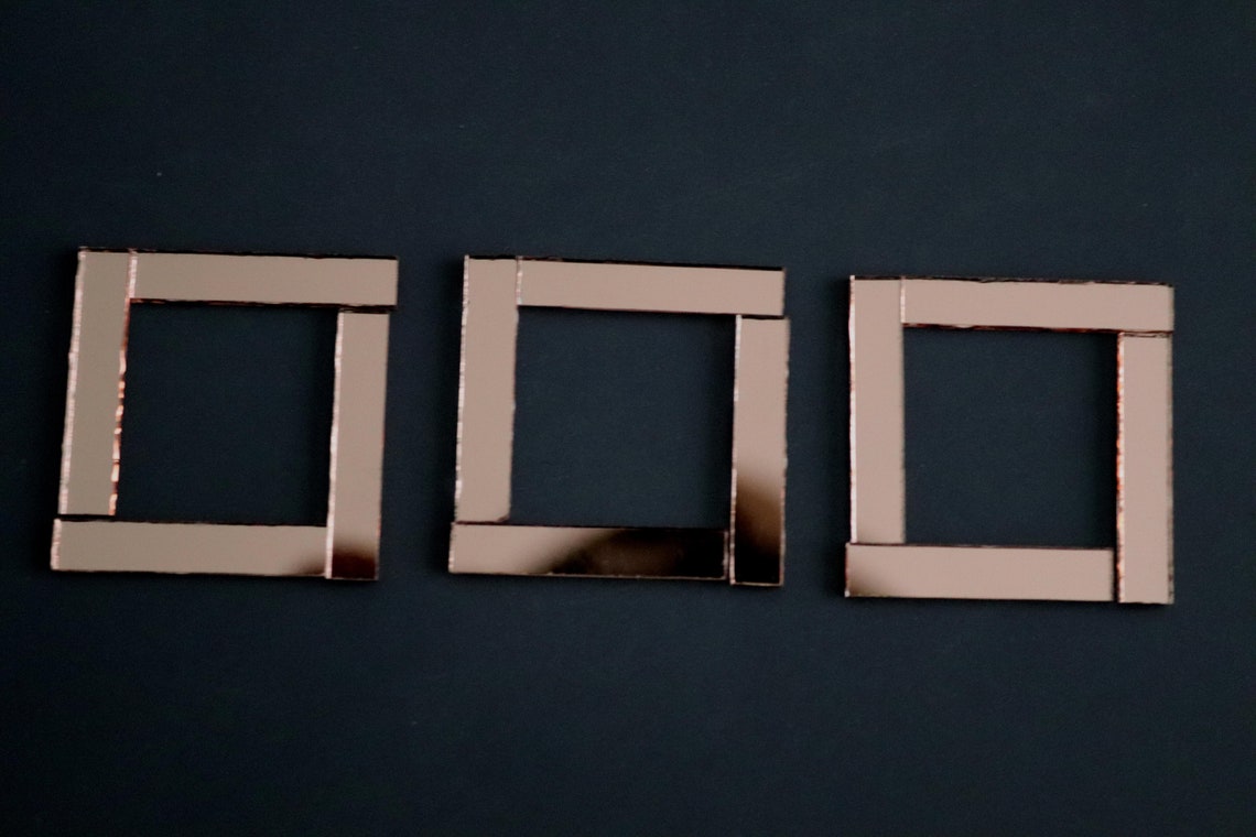 Mosaic Rose Gold Mirror Glass Strips Art & Craft 3 X 0.5 Cm | Etsy