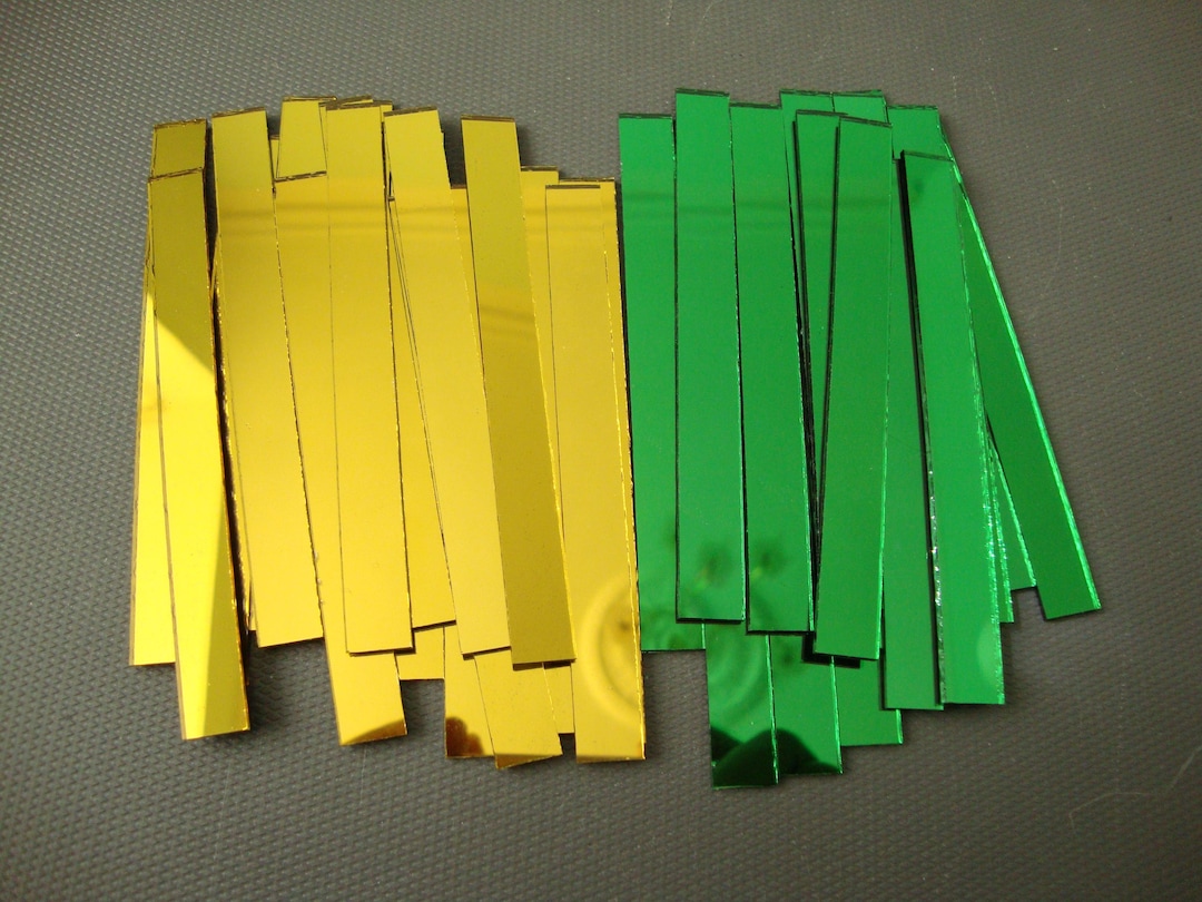 Mosaic Mix Color Mirror Glass Strips Approx 1 X 10 Cm, 40 Pieces. Art & Craft. - Etsy
