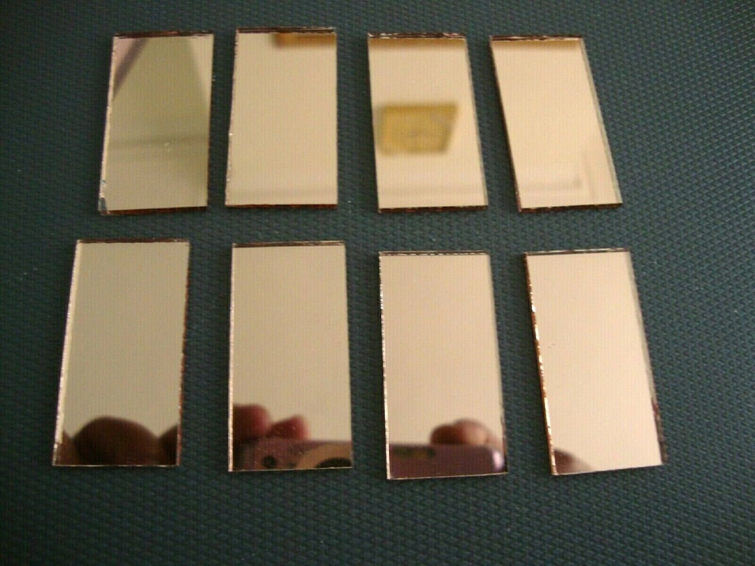 20 Mosaic Rose Gold Mirror Glass Strips, Art & Craft, 2 X 4 Cm, 2 Mm ...