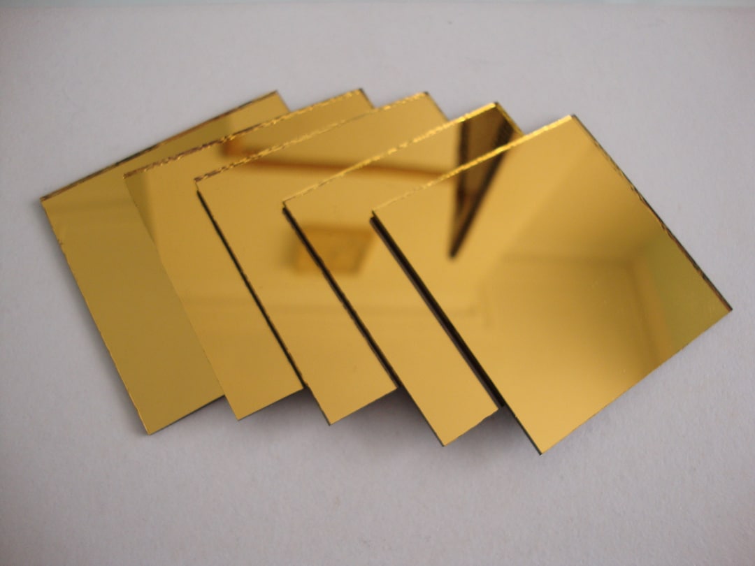 Mosaic Gold Mirror Tiles approx 5 X 5 Cm 1.6 Mm Thick, 20 Pcs - Etsy ...