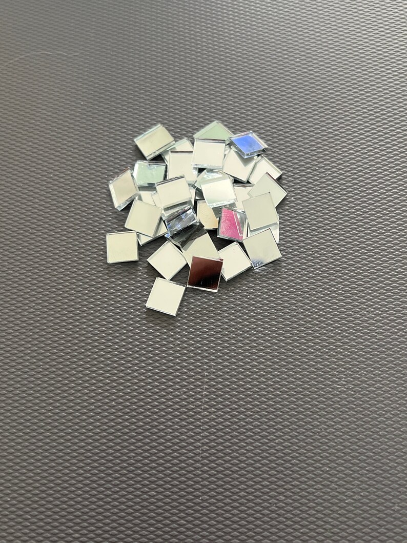 400 Pieces, Mosaic Silver Mirror Glass Tiles (approx 8 X 8 Mm) 2 Mm ...