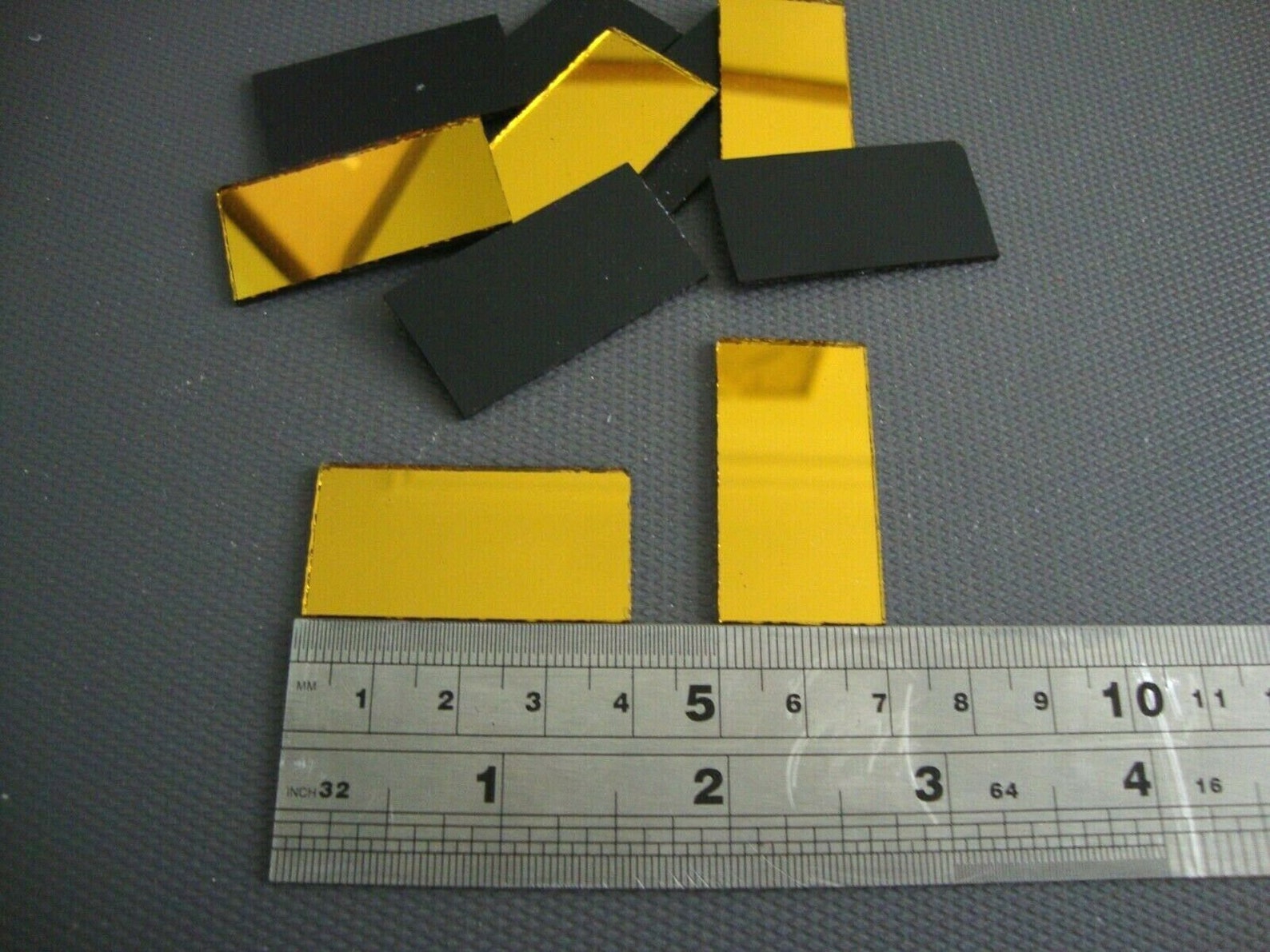 20 Pcs, Mosaic Gold Mirror Glass Strips, Art & Craft, 2 X 4 Cm, 1.6 Mm ...