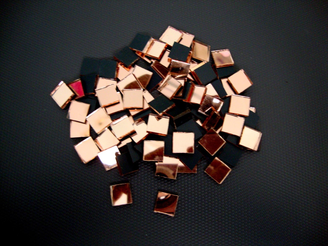 Mosaic Quality Rose Gold Mirror Glass Tiles for Art & Craft, 1 X 1 Cm ...