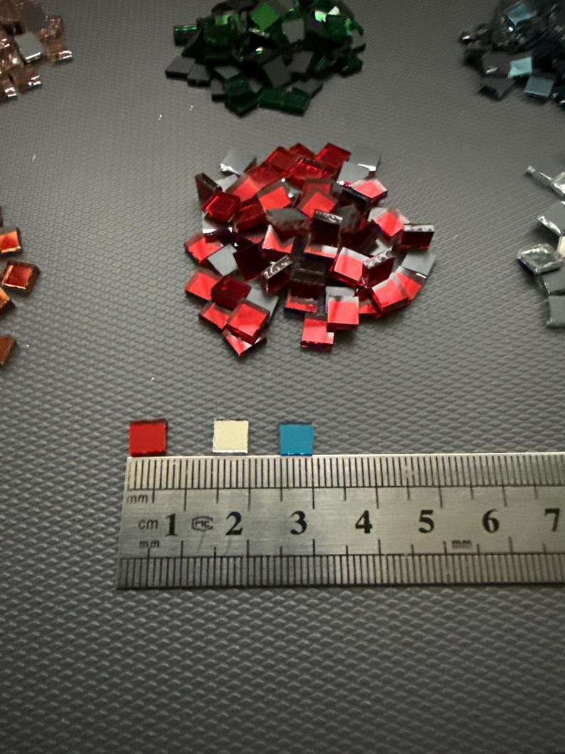 Mosaic 1000 Pieces, Mix 10 Colours Glass Mirror Tiles, Size Approx 5X5 ...