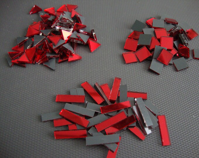 Mirror ALL SIZES Red Candy Apple Colored Glass Tile & - Etsy