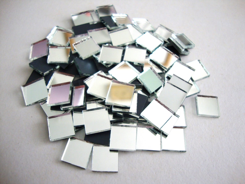 500 # Pcs Quality Mosaic Silver Mirror Glass Tiles for Embroidery ...