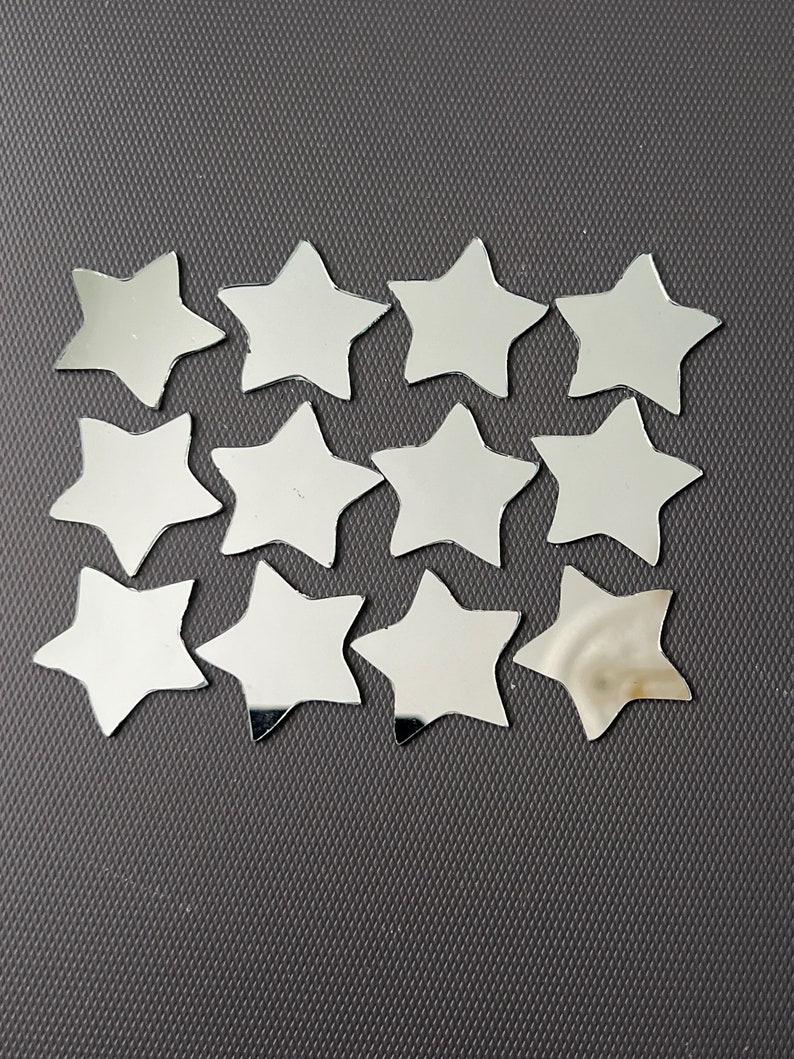 Mosaic Silver Mirror Glass, Star Shaped Approx Approx 1.3 Inch, 20 Pcs ...