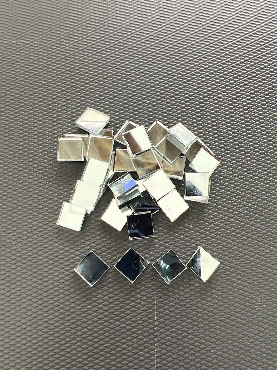 400 Pieces, Mosaic Silver Mirror Glass Tiles (approx 8 X 8 Mm) 2 Mm ...