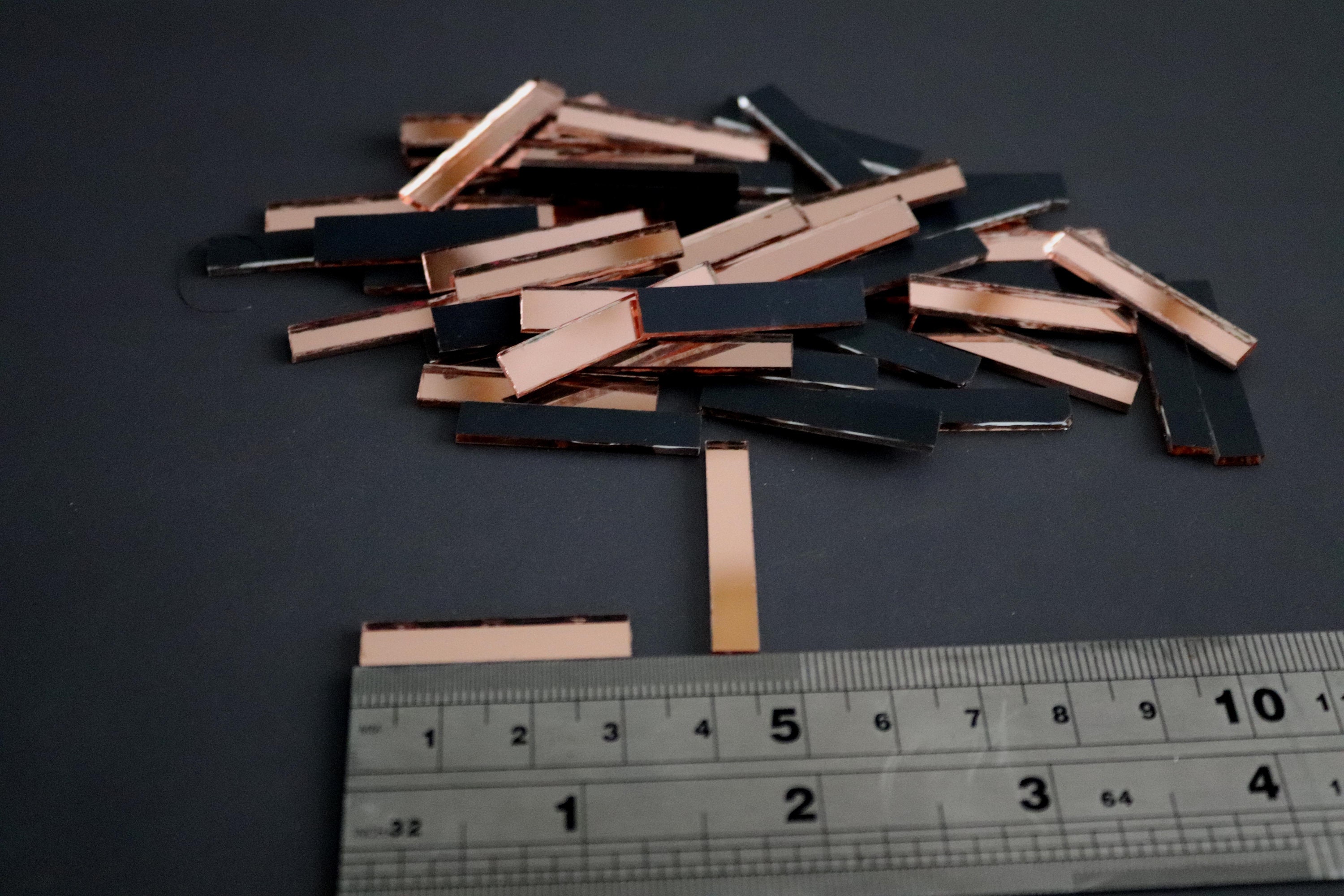 Mosaic Rose Gold Mirror Glass Strips Art & Craft 3 X 0.5 Cm - Etsy