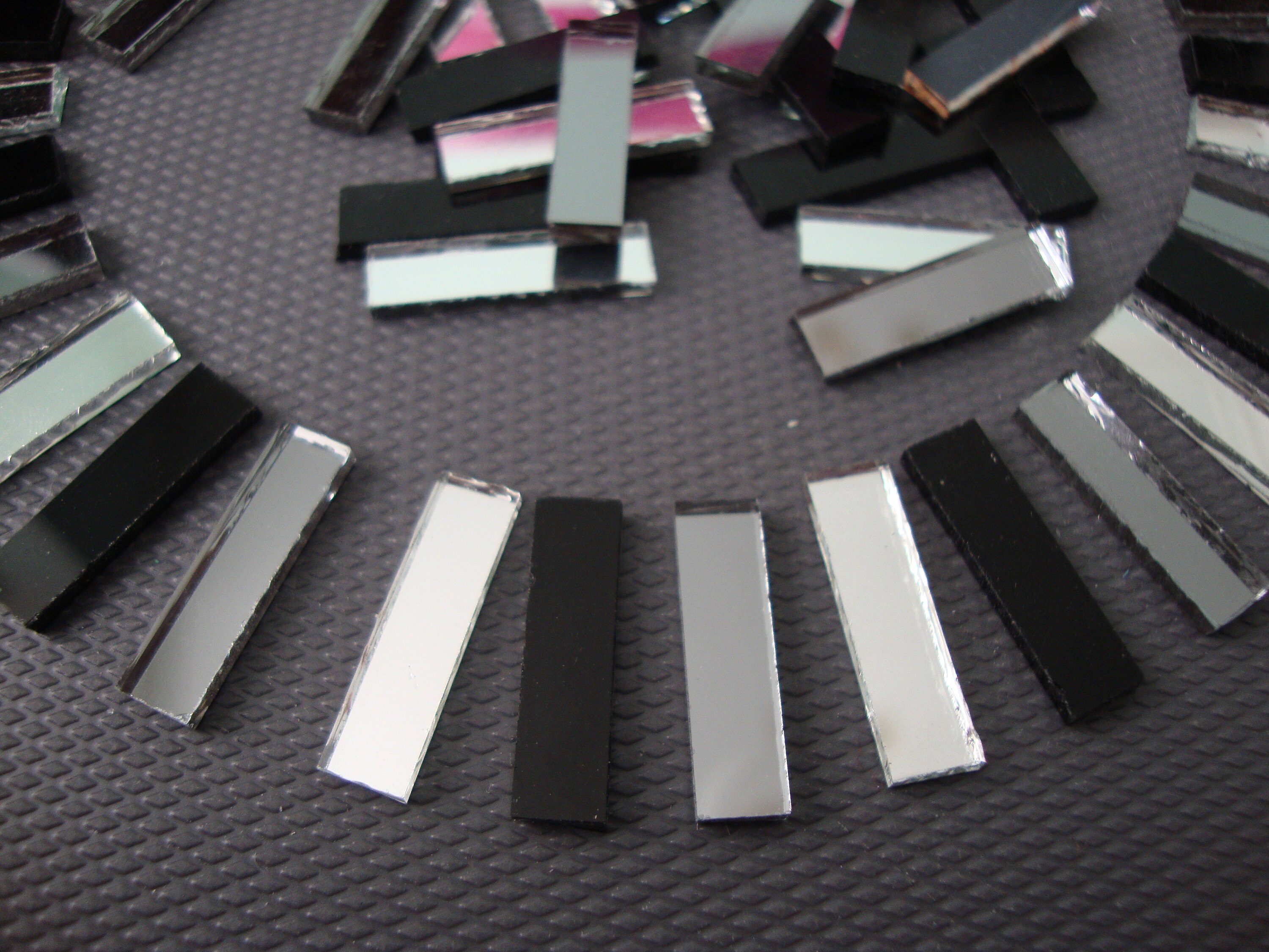 300 Mosaic Mix 3 Colour Mirror Tiles Approx 2 X 0.5 Cm. - Etsy