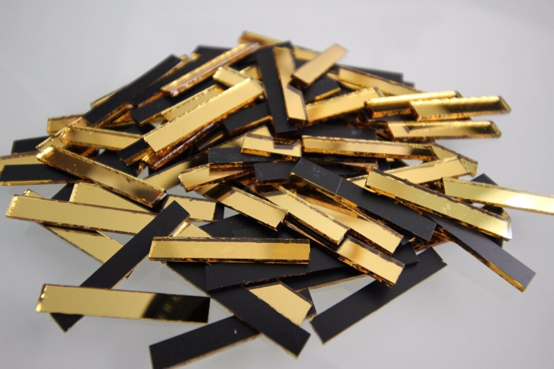 Mosaic Gold Mirror Glass Strips, Art & Craft, 5 X 0.5 Cm, 1.6 Mm, 200 ...