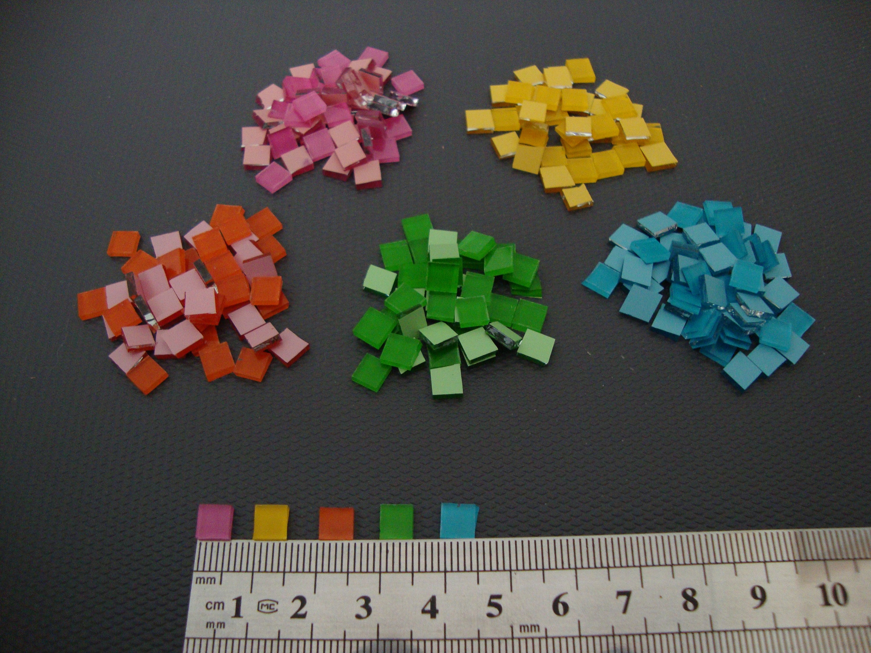500 Pieces Mosaic Mix 5 Colours Glass Square Pieces. 2 Mm - Etsy