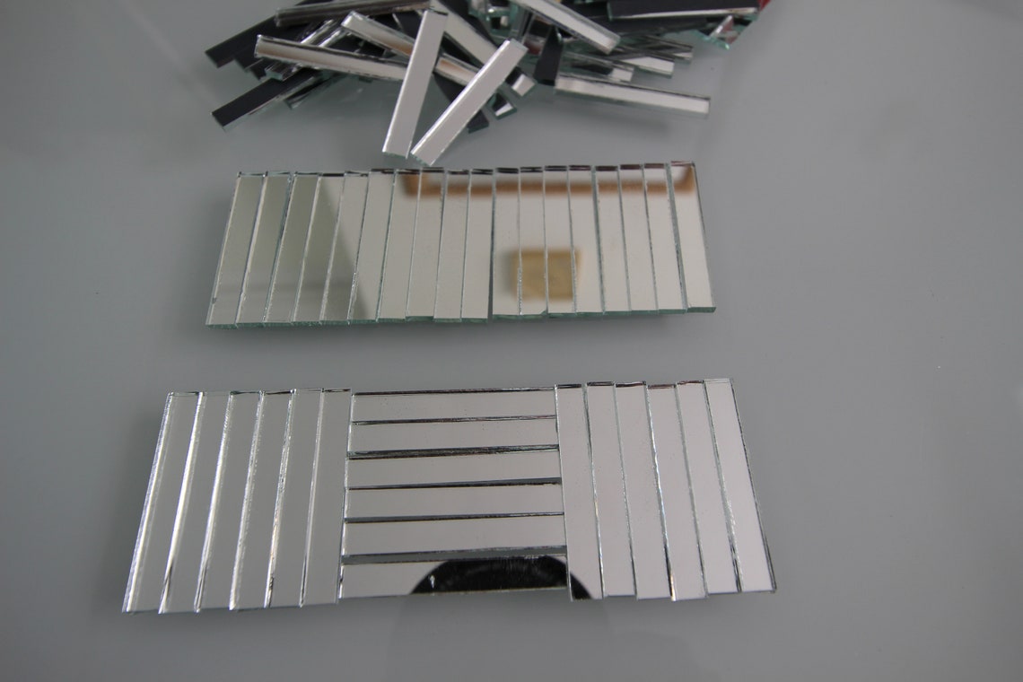 Mosaic Silver Mirror Glass Strips, Art & Craft, 5 X 0.5 Cm, 2 Mm, 200 ...