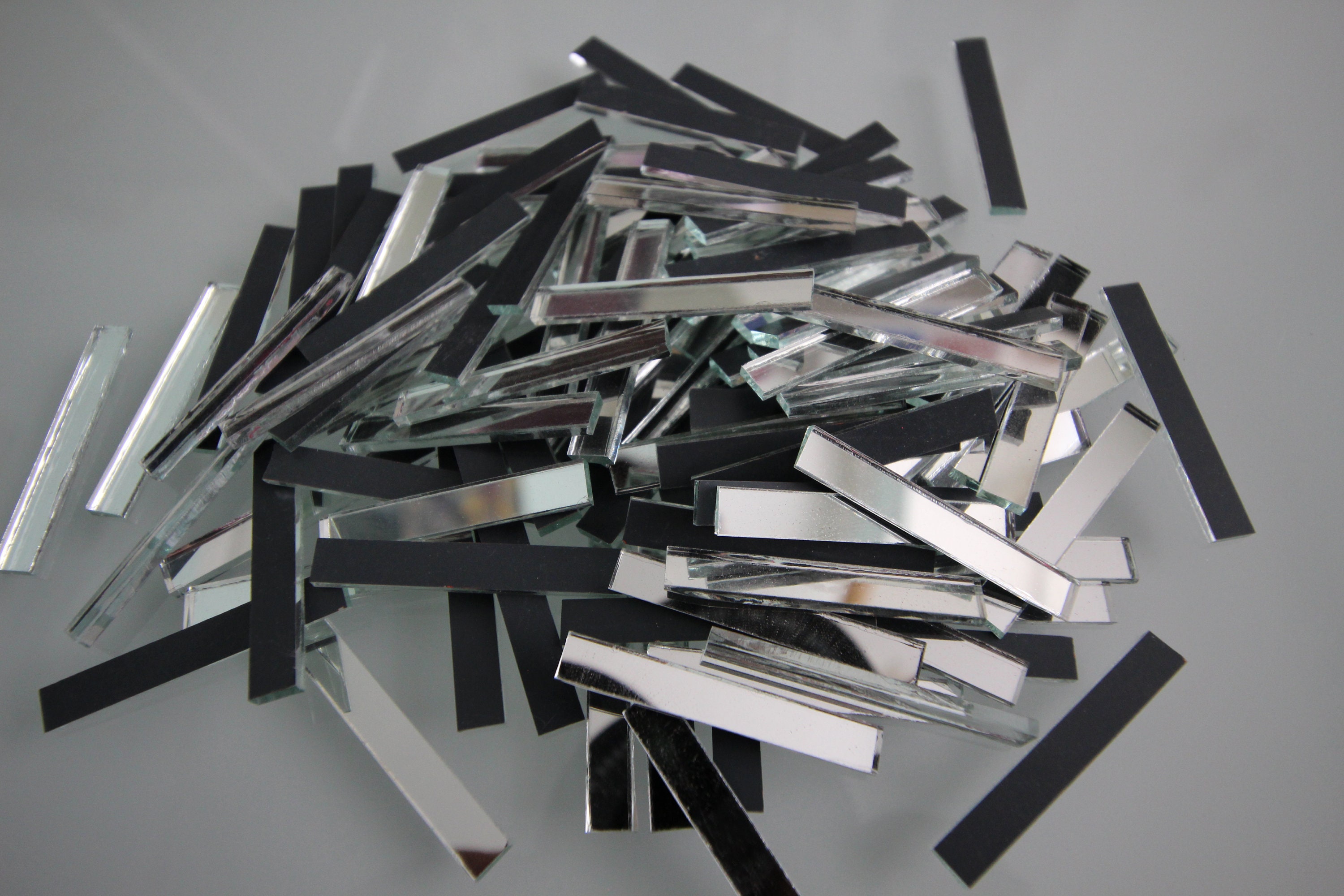 Mosaic Silver Mirror Glass Strips Art & Craft 5 X 0.5 Cm 2 - Etsy