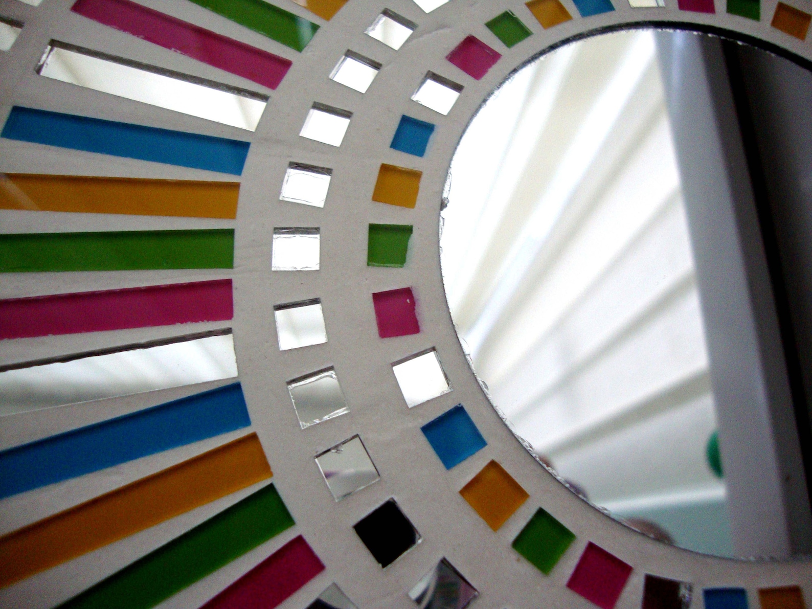 Mosaic Mix Colour Glass & Silver Mirror KIT. 20 Cm Diameter, Full Kit ...