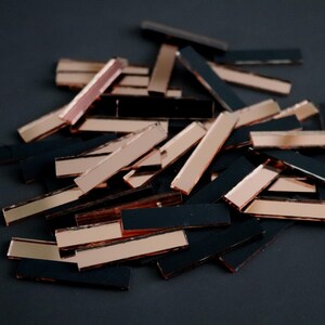 Mosaic Rose Gold Mirror Glass Strips, Art & Craft, 3 X 0.5 Cm, 2 Mm ...