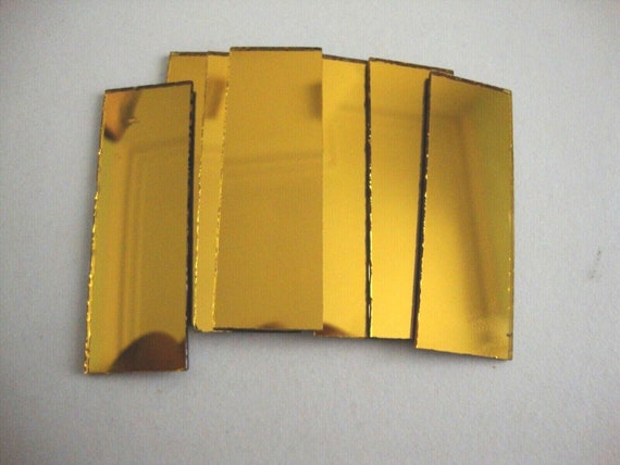 Mosaic Gold Mirror Tiles Approx 2 X 6 Cm 25 Pieces - Etsy