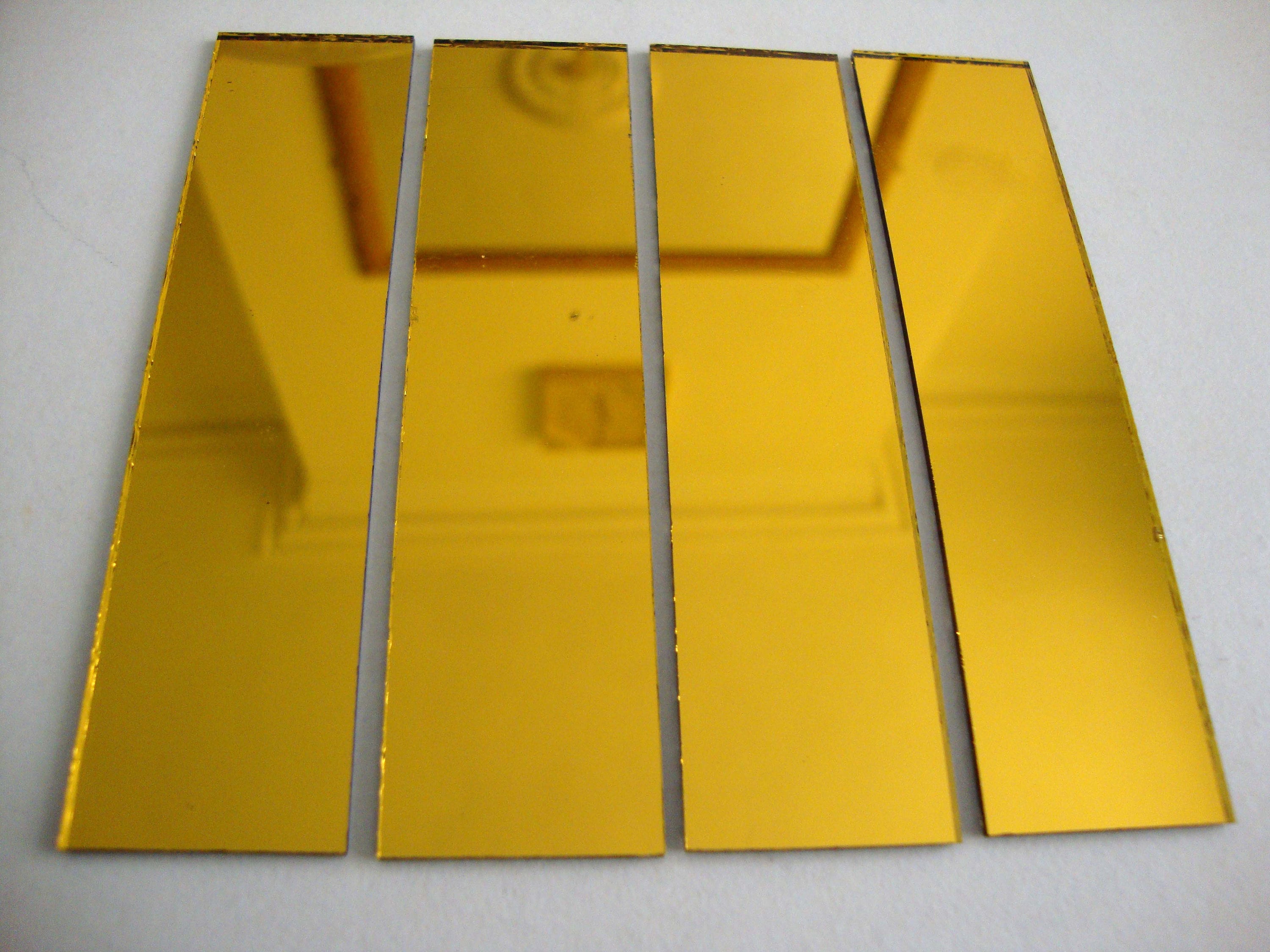 Mosaic Gold Mirror Glass Approx 4 X 1 Inch, 10 Pieces, 1.6 Mm Thick. - Etsy