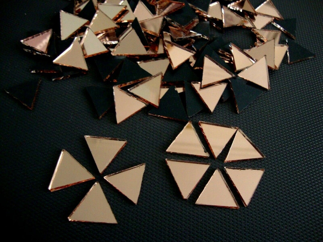 100 Pieces Mosaic Triangular Rose Gold Mirror, Tiles Approx 2 X 2 X 2 ...