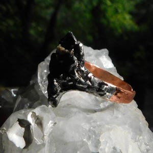 Fulgurite Ring, Natural Fulgurite From Sahara in Copper Adjustable ...