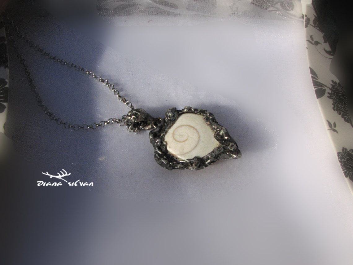 Operculum Pendant, Natural Operculum Shamanic Protective Amulet, Tribal ...