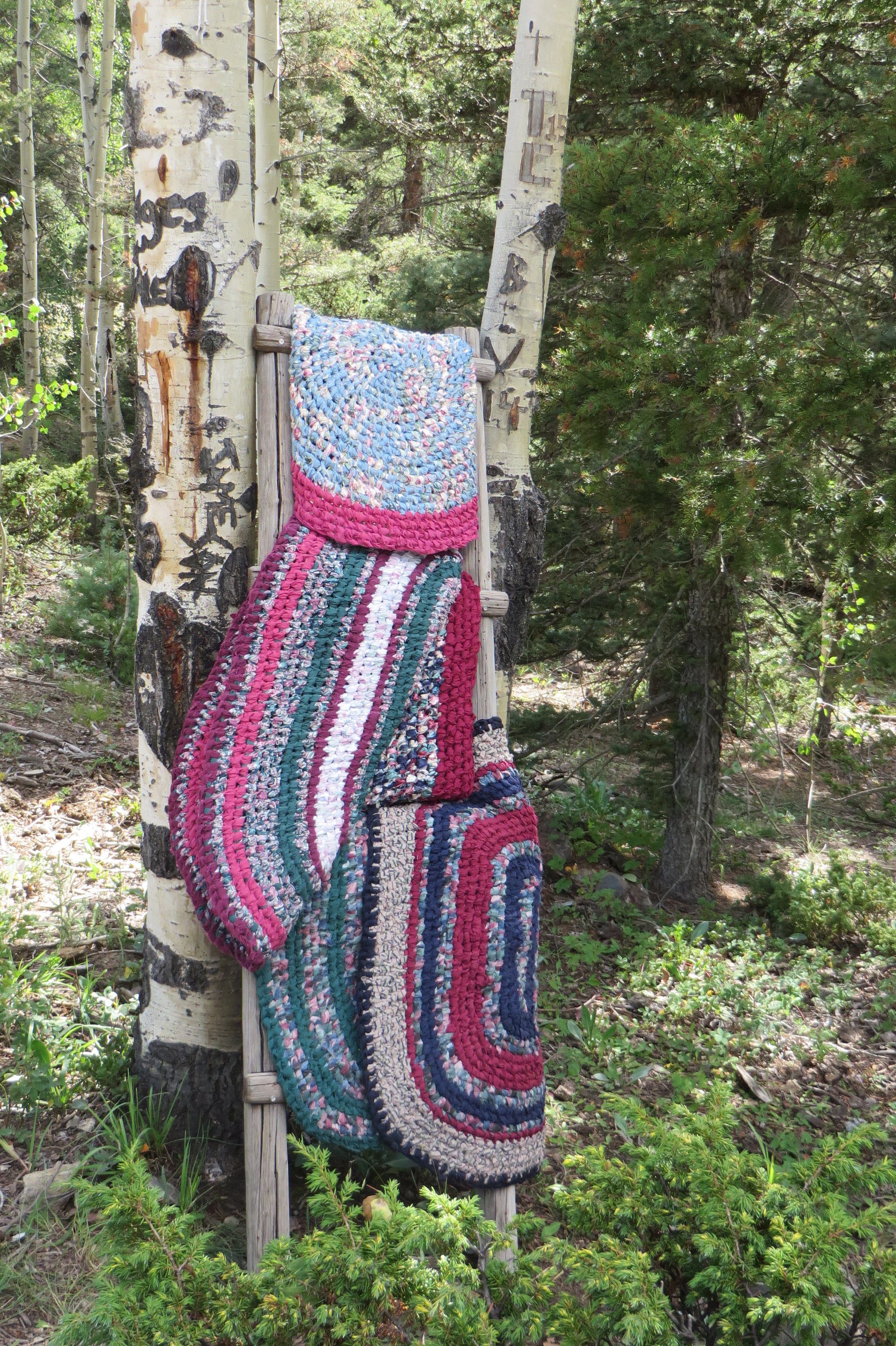 Pink Blue Black Rag Rug. Oval. Machine Wash & Dry Amish - Etsy