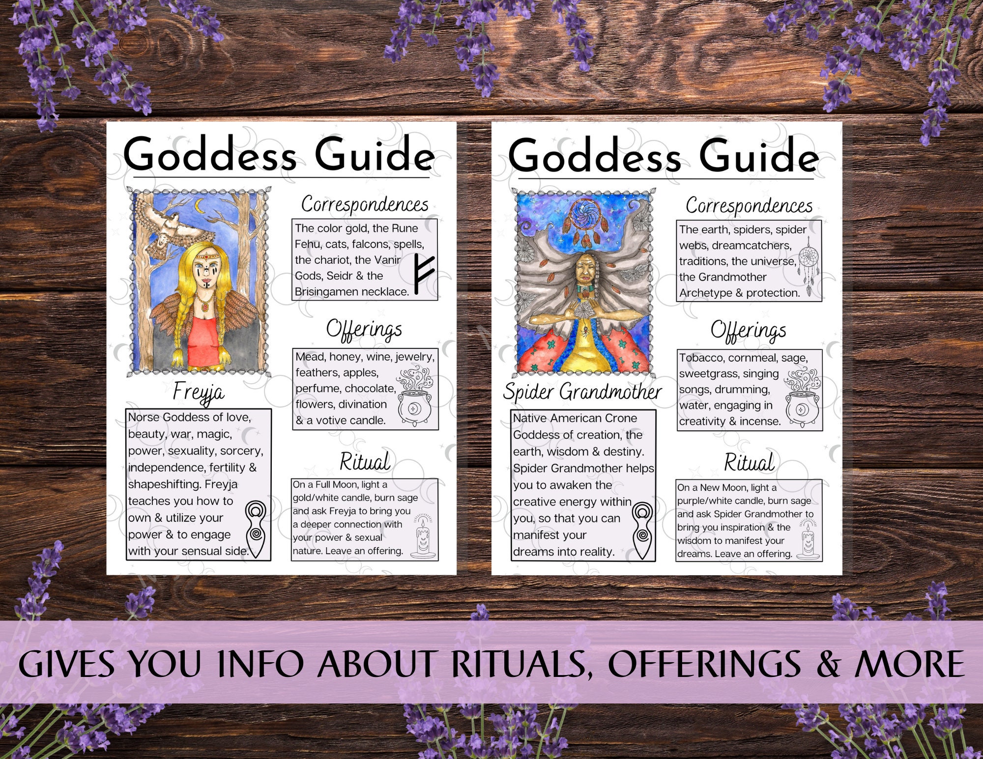Goddess Guide Sheets Printable Book of Shadows Art Printable - Etsy