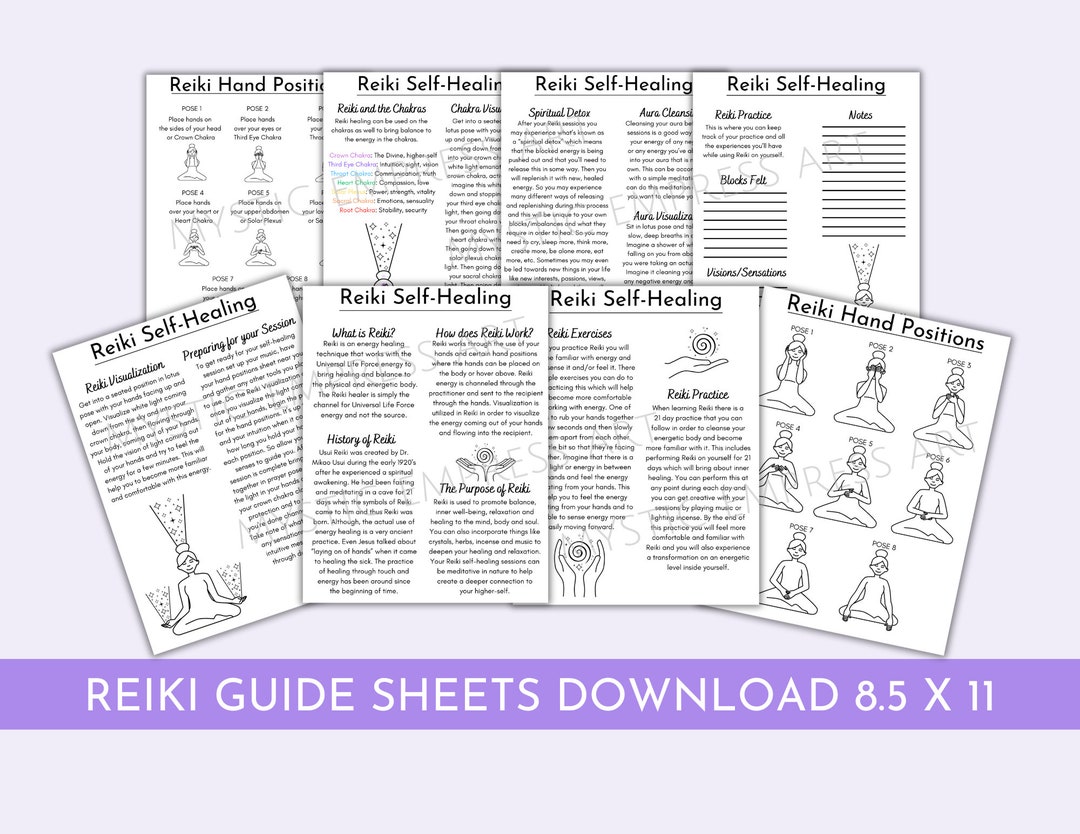 Reiki Healing Guide Sheets: Printable Workbook (PDF Download 8.5x11 - Etsy