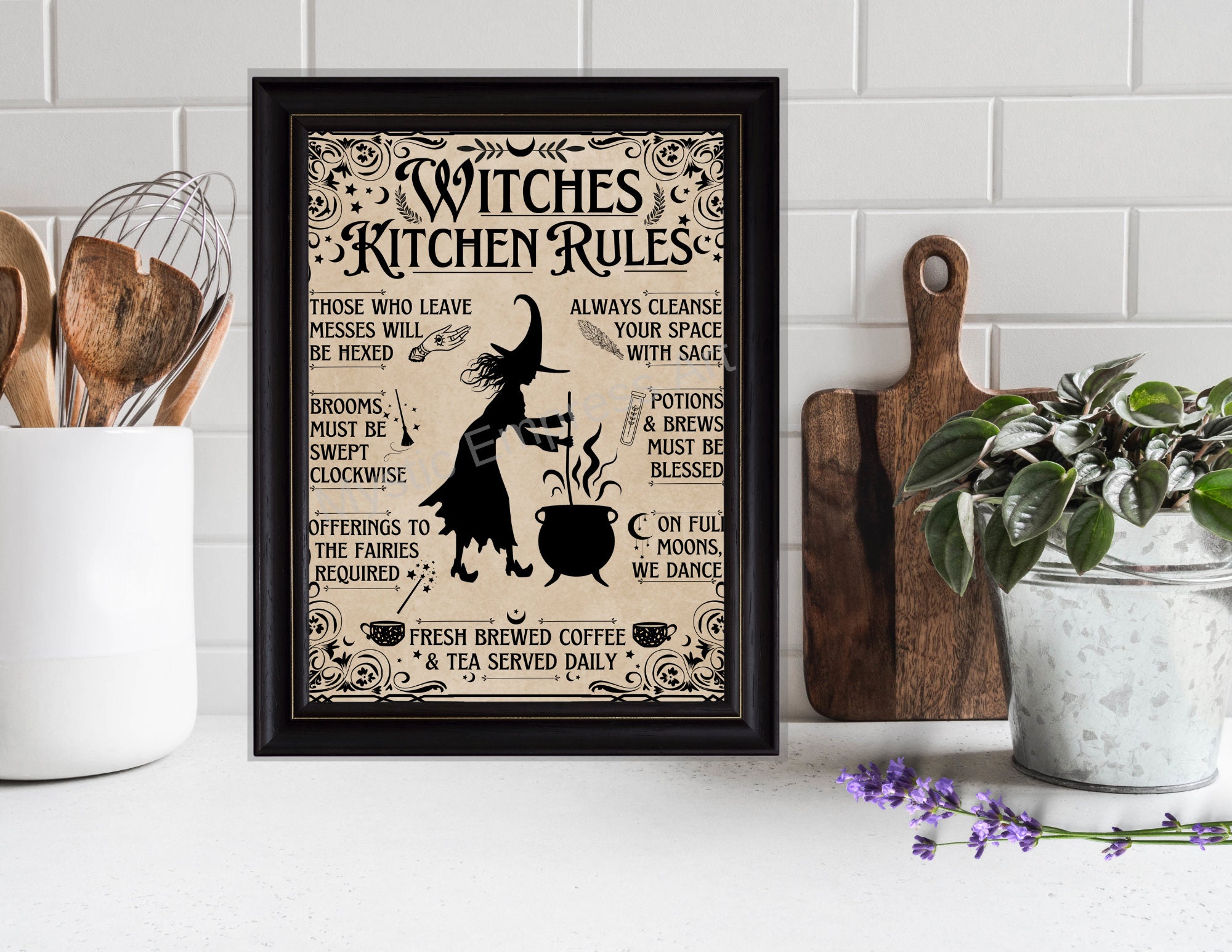 Witch Art Printable Witches Kitchen Rules Art Print Pagan Art - Etsy