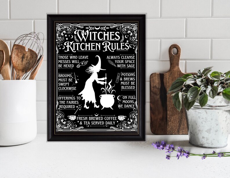 Witch Art Printable Witches Kitchen Rules Art Print Pagan Art - Etsy