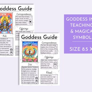 Goddess Guide Sheets Printable Book of Shadows Art Printable Goddess ...