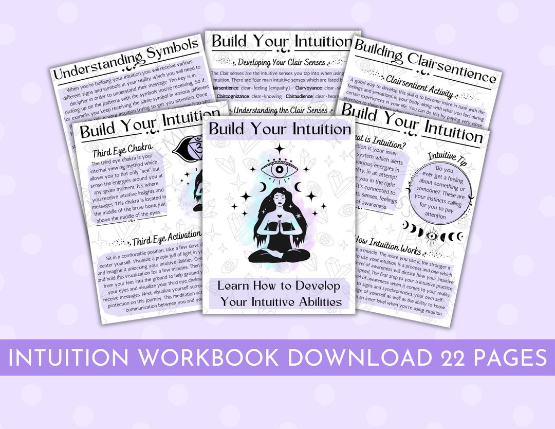 Intuition Guide Sheets Downloadable Printable Psychic Workbook Book of ...