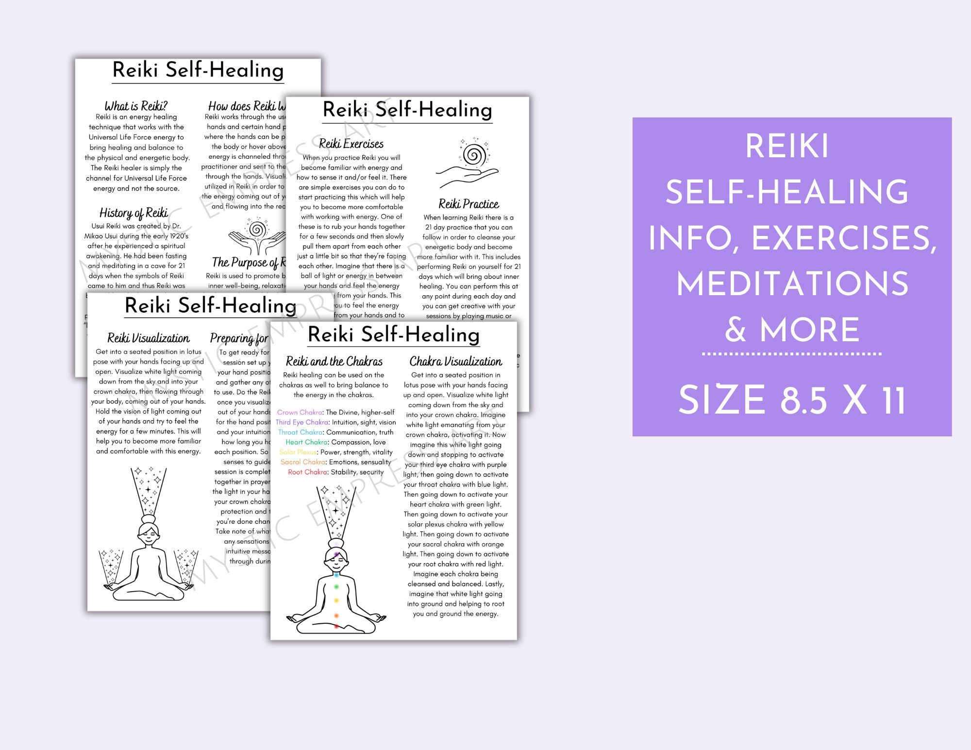 Reiki Healing Guide Sheets: Printable Workbook (PDF Download 8.5x11 - Etsy