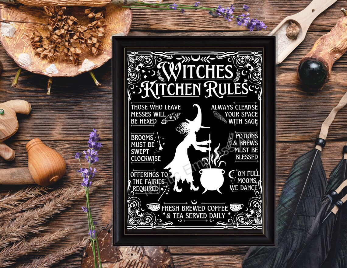 Witch Art Printable Witches Kitchen Rules Art Print Pagan Art - Etsy