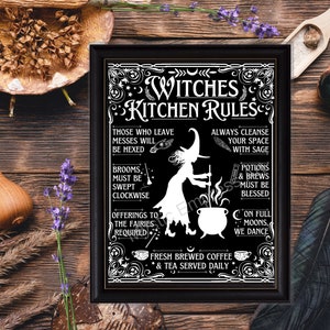 Witch Art Printable Witches Kitchen Rules Art Print Pagan Art - Etsy