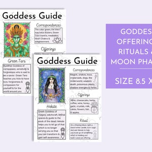 Goddess Guide Sheets Printable Book of Shadows Art Printable Goddess ...