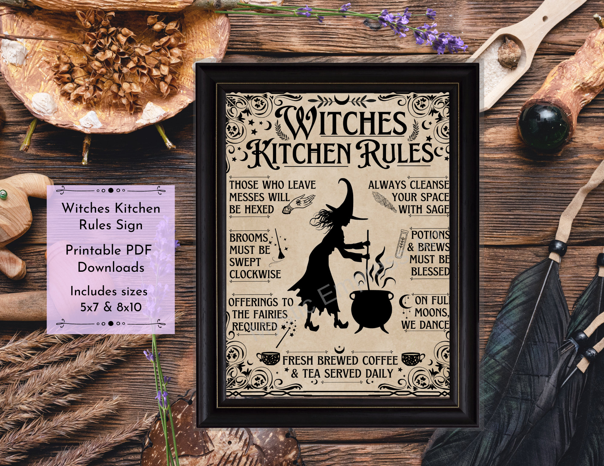 Witch Art Printable Witches Kitchen Rules Art Print Pagan Art - Etsy