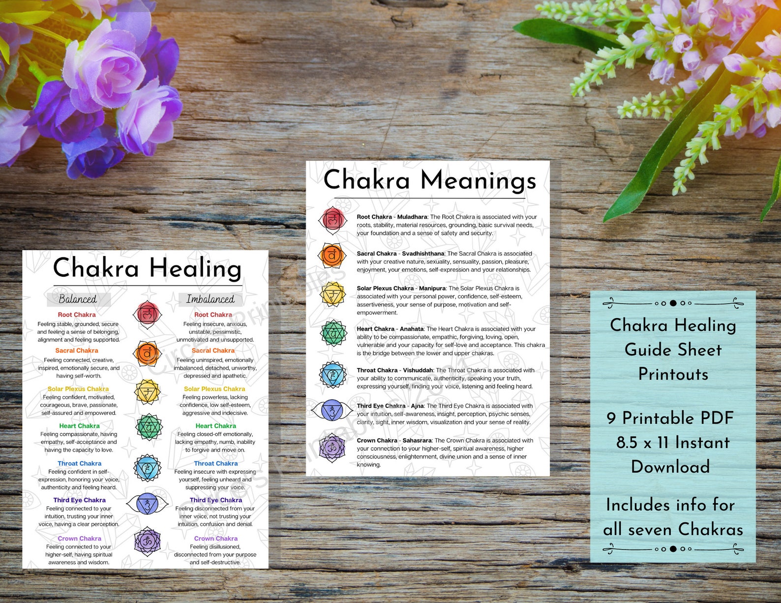 Chakra Healing Guide Sheets Printable Book of Shadows | Etsy