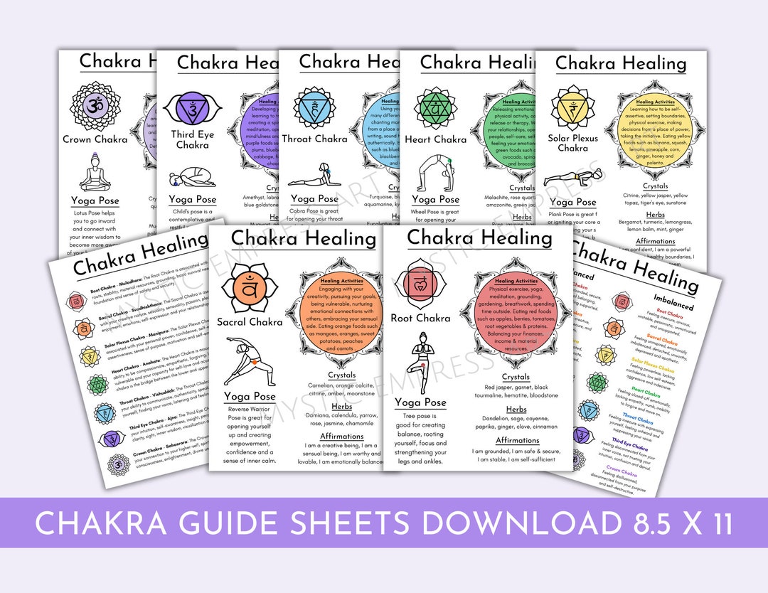 Chakra Healing Guide Sheets: Printable Book of Shadows (PDF Download ...
