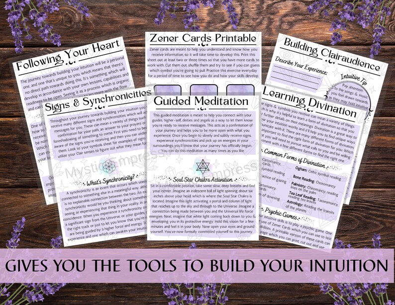 Intuition Guide Sheets Downloadable Printable Psychic Workbook - Etsy
