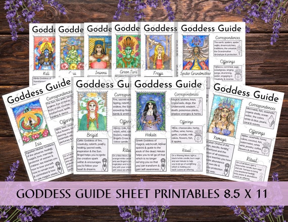 Goddess Guide Sheets Printable Book of Shadows Art Printable - Etsy