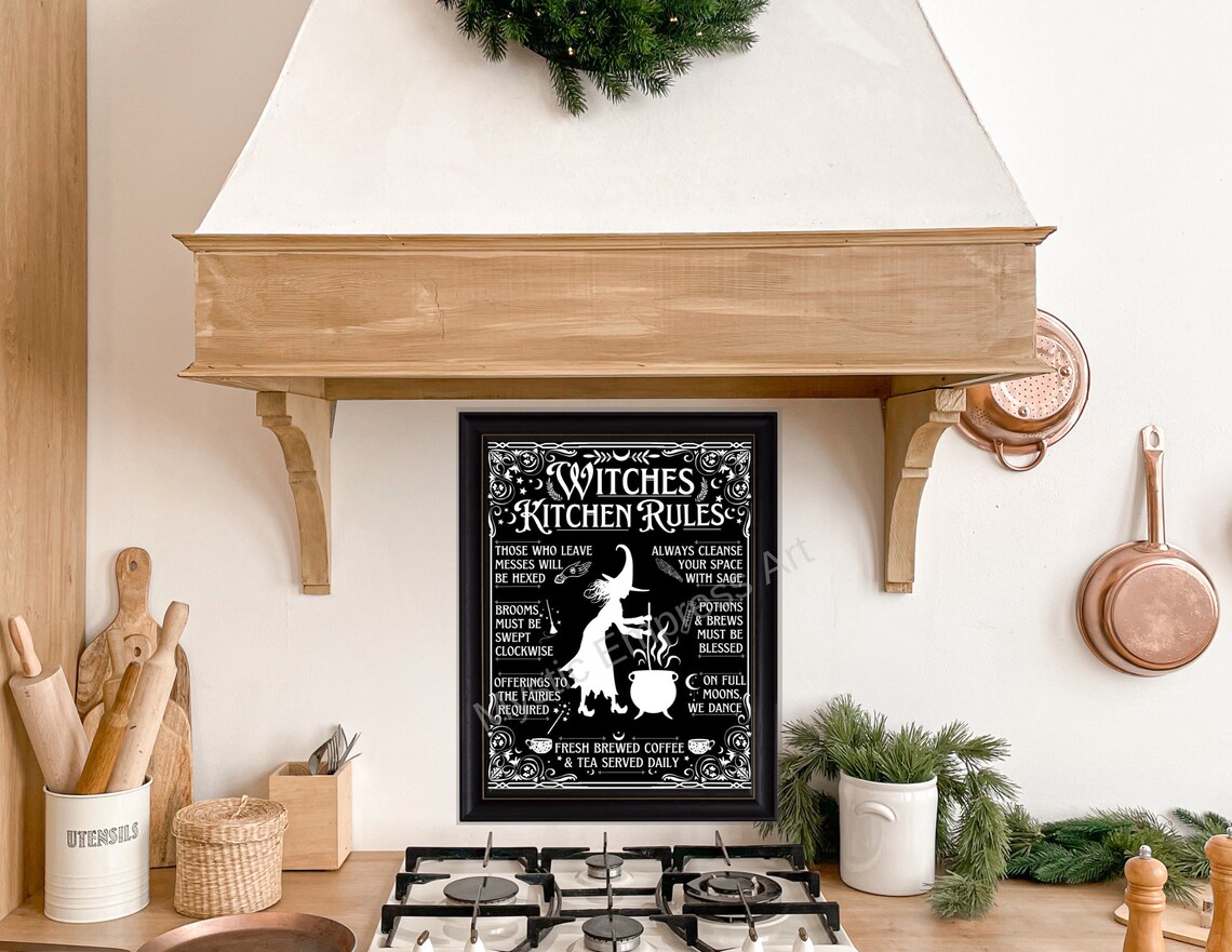 Witch Art Printable Witches Kitchen Rules Art Print Pagan Art - Etsy