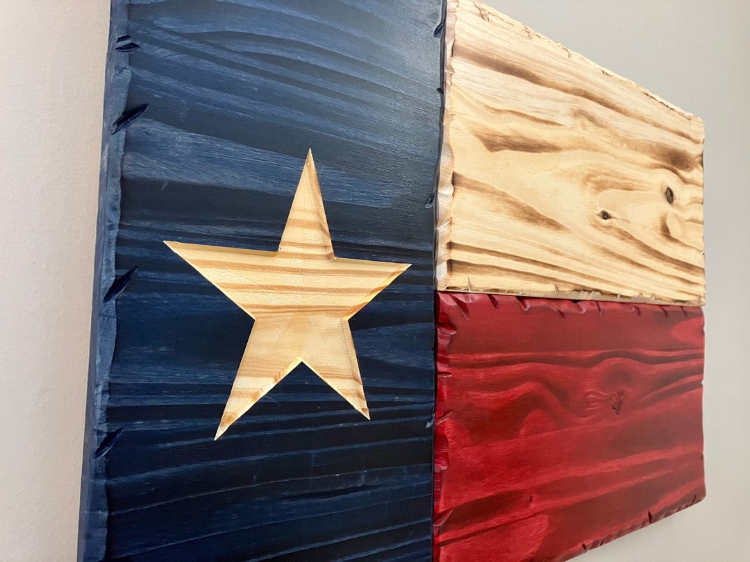 Handmade Wooden "lone Star" Texas State Flag - Etsy