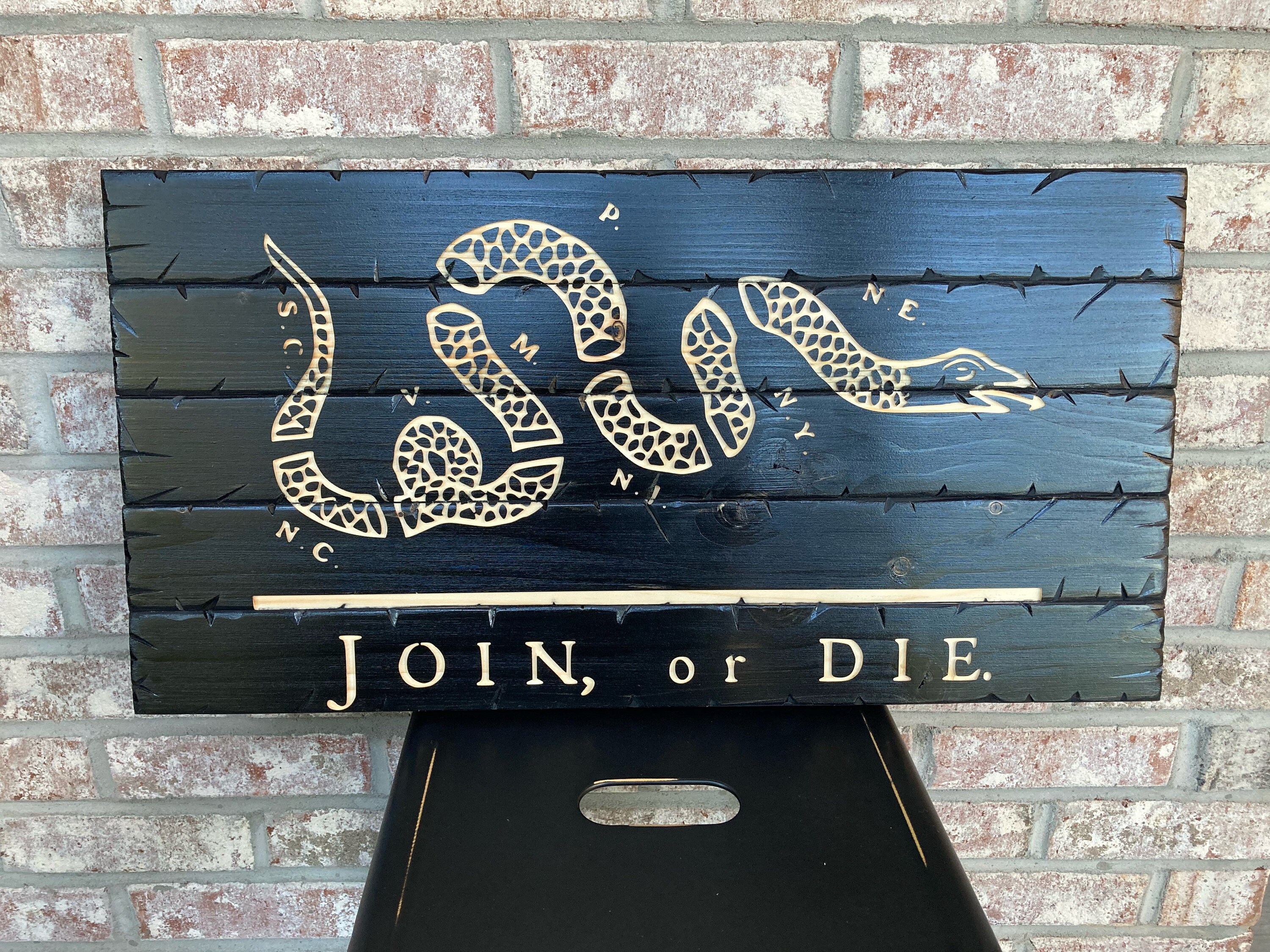 Wooden Join or Die Flag Patriotic Sign - Etsy