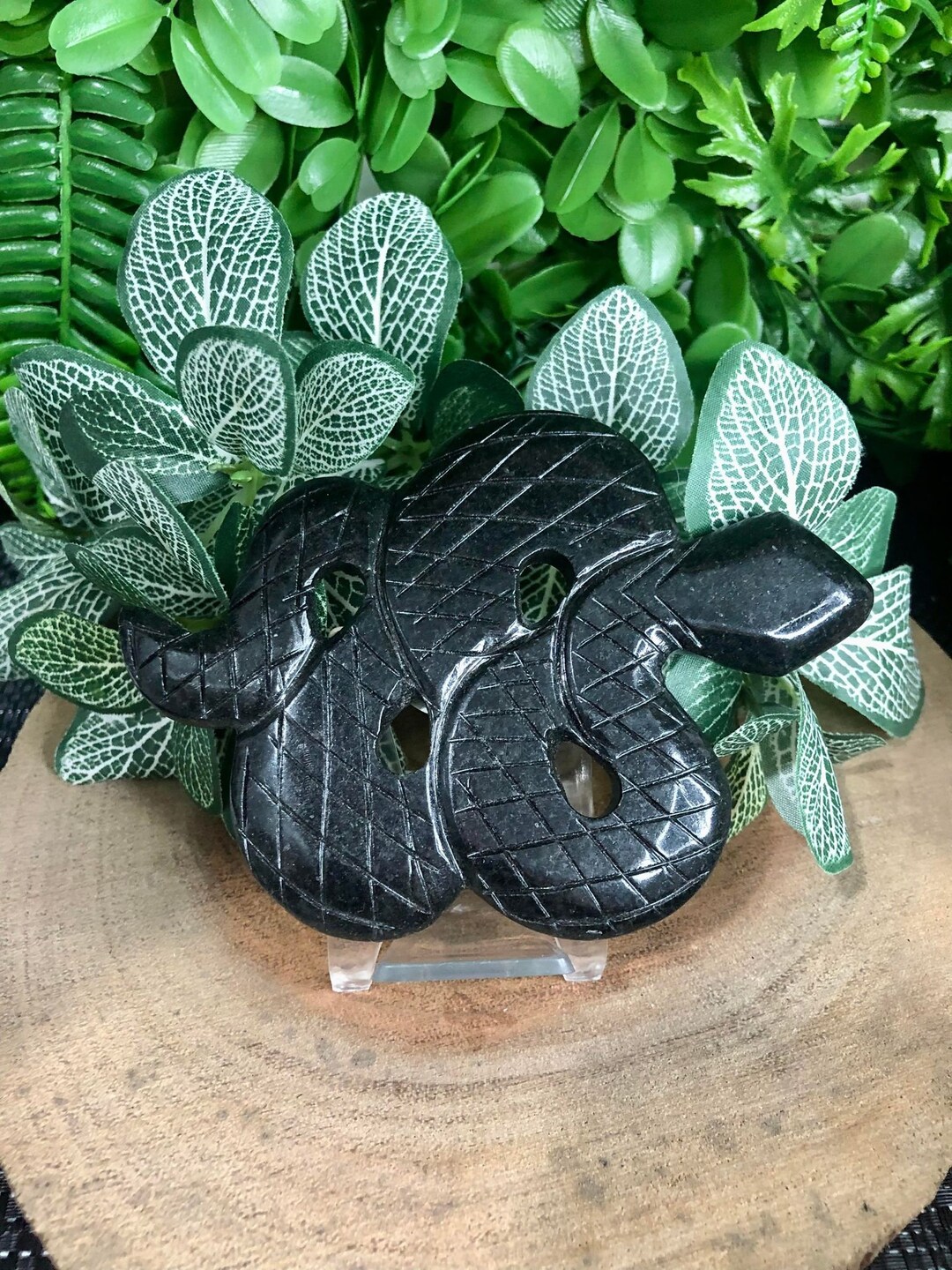Obsidian Snake, Crystal Snake, Hand Carved, Black Obsidian, Snake ...