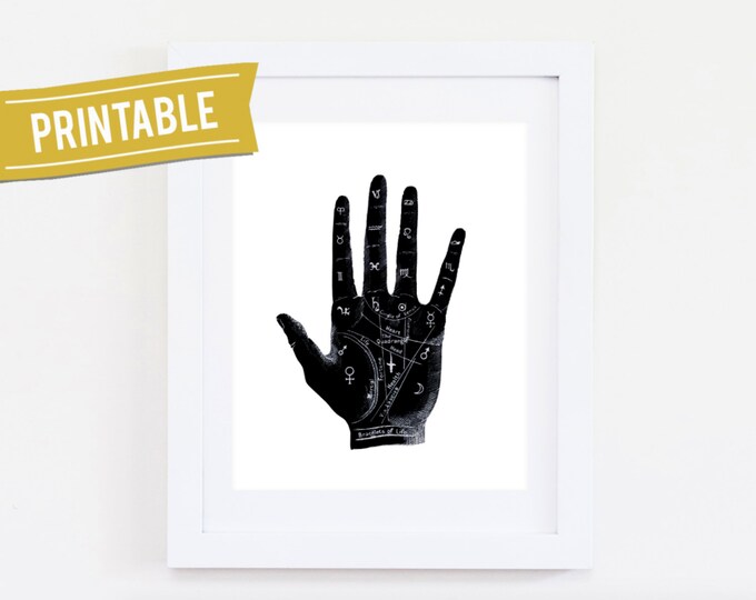 Psychic Reader Sign Palmistry Art Print Printable Fortune Teller Poster ...