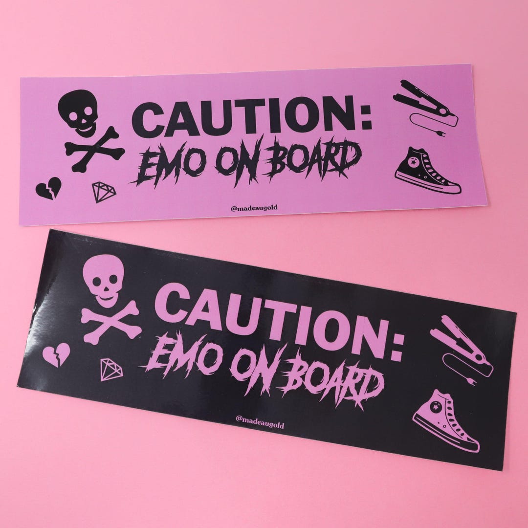 Bumper Sticker - Emo on Board - Funny Car Decal - Emo Sticker - Etsy