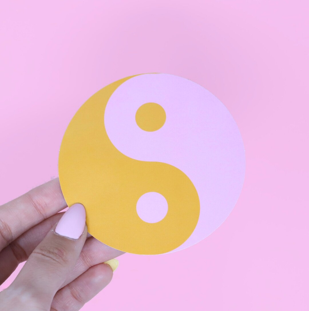 Ying Yang Sticker-70's Sticker- Retro Sticker-motivational Sticker ...